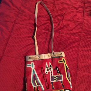 Bags | Colorful Satchel With Leather Detail | Poshmark